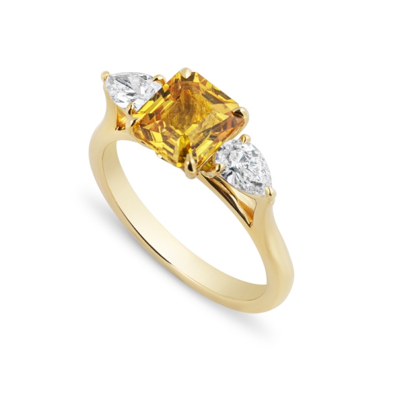 W&W Square & Pear Cut Three Stone Ring | W&W
